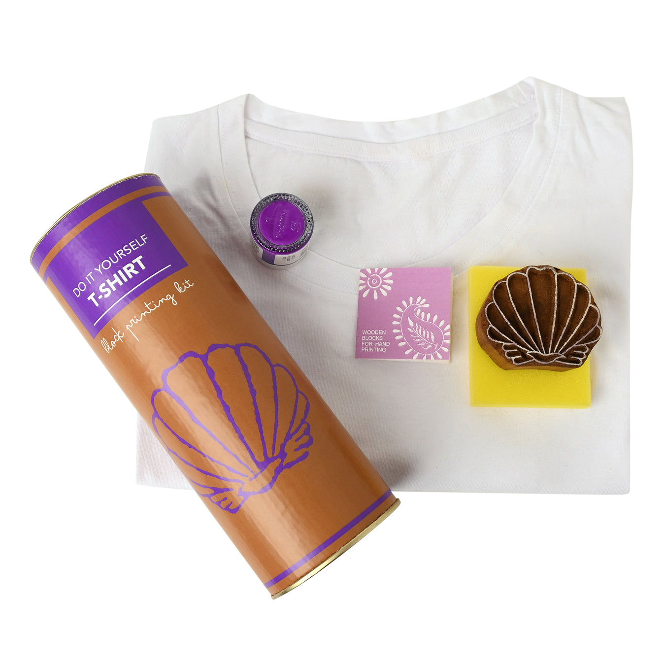 DIY Cotton T-shirt Printing Kit - Lilac - Shell – Potli - A Bag Of Wonders