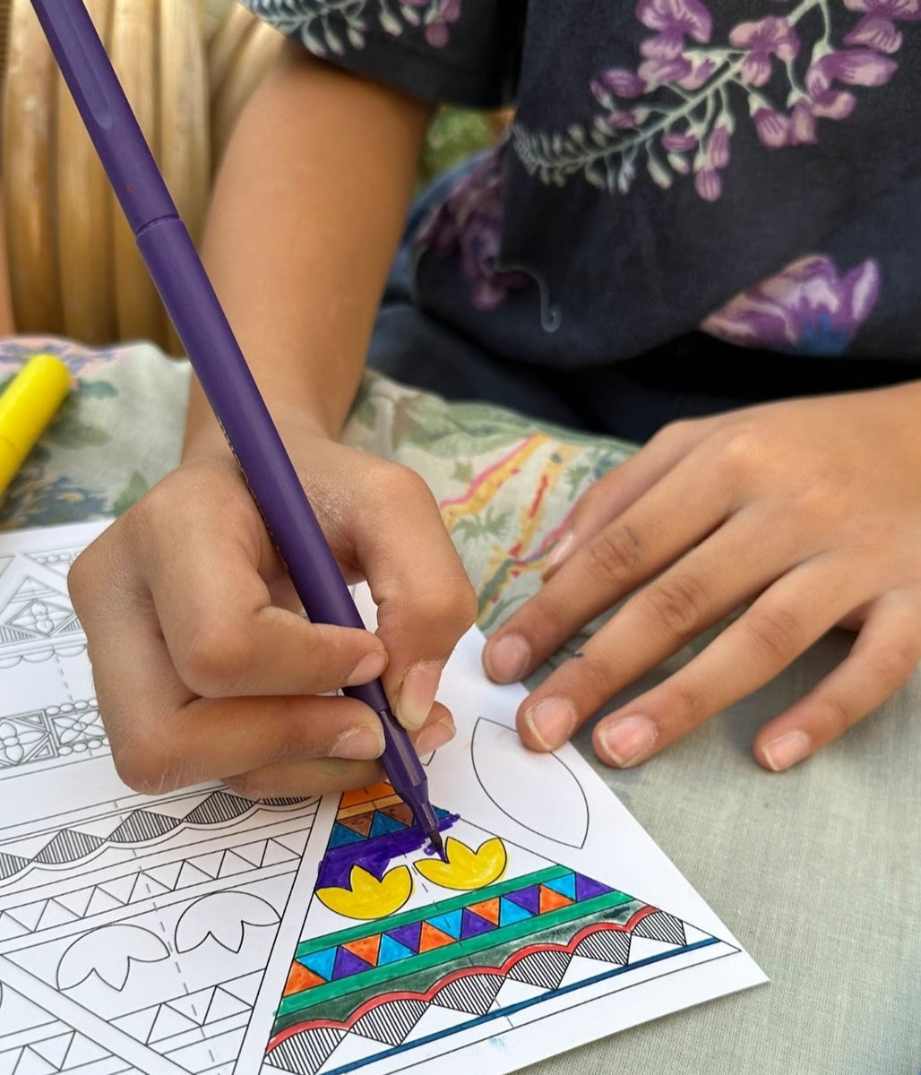 DIY Paper Diya Making Kit with Madhubani – Potli - A Bag Of Wonders